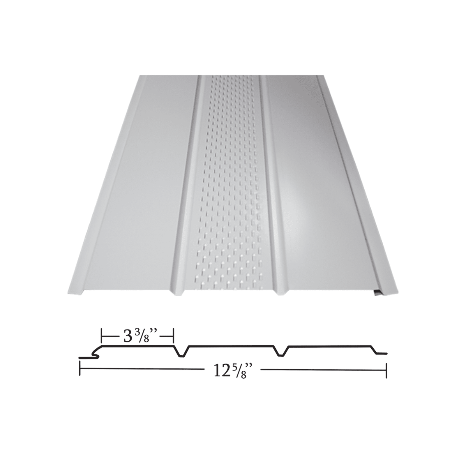 16" x 12' Quad-4 Center Vent Soffit
